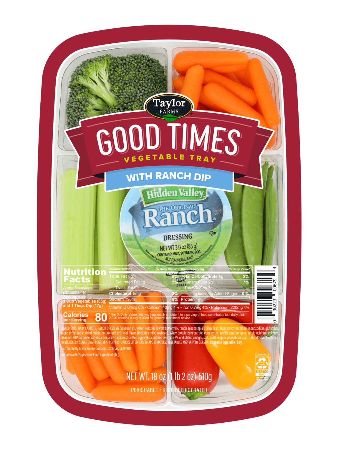 Vegetable Tray with Everything Ranch Dip 52oz | Taylor Farms