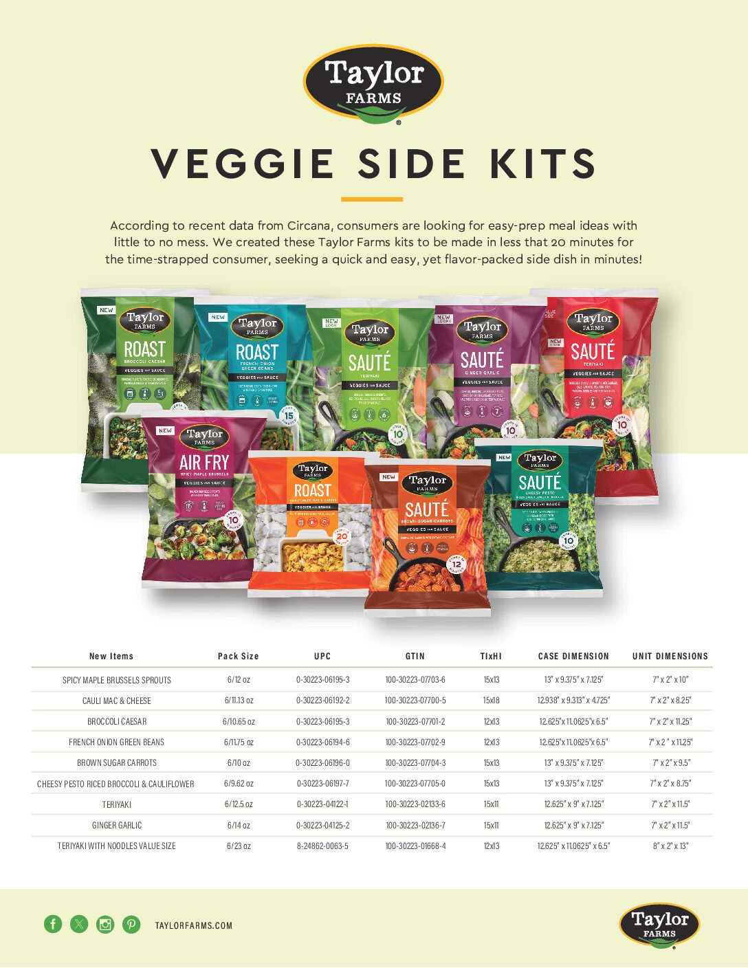 Sell Sheets - Taylor Farms